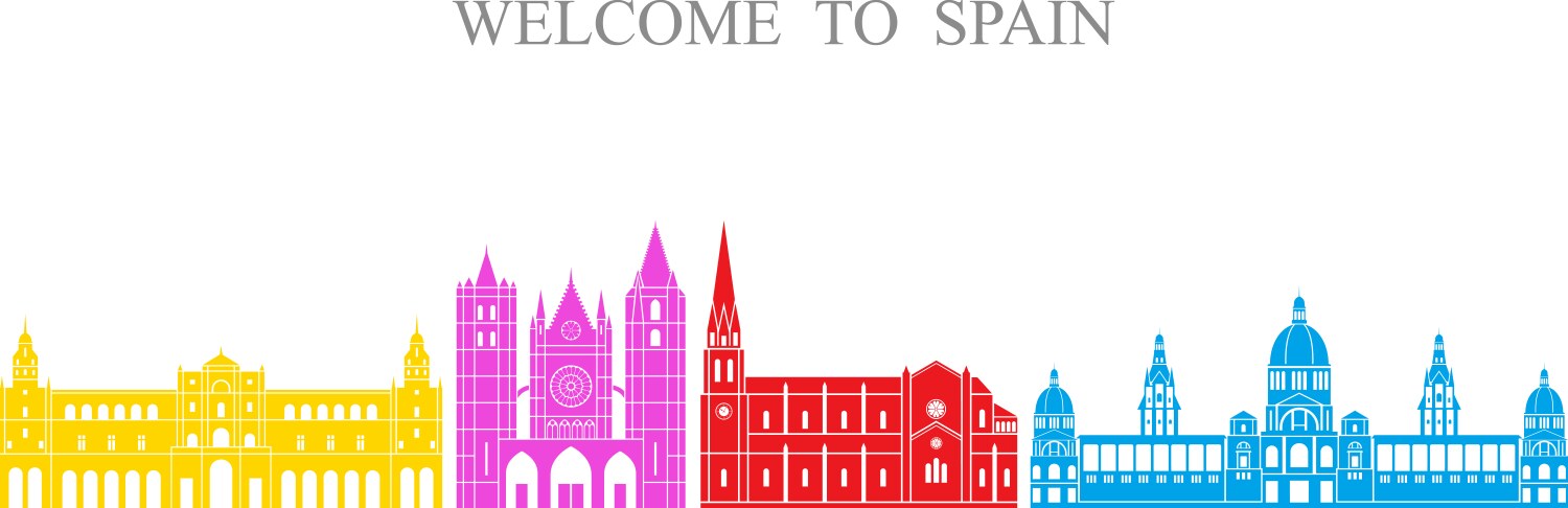 Spain madrid travel landmarks Royalty Free Vector Image