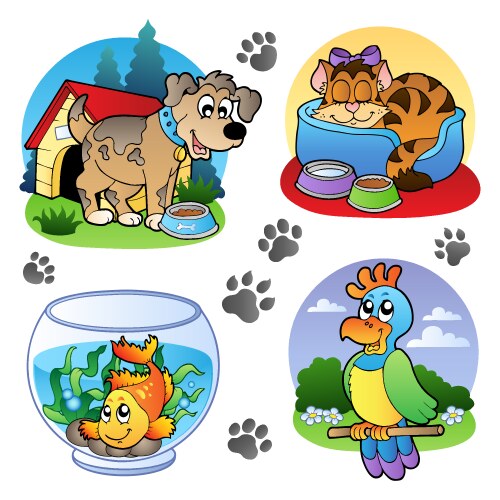 Cute dog theme image 1 Royalty Free Vector Image