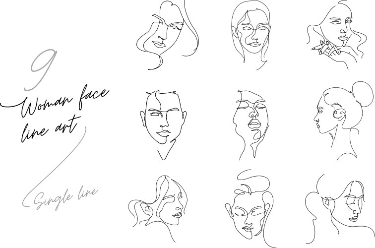 Continuous Line Abstract Face Vector Images (over 10,000)