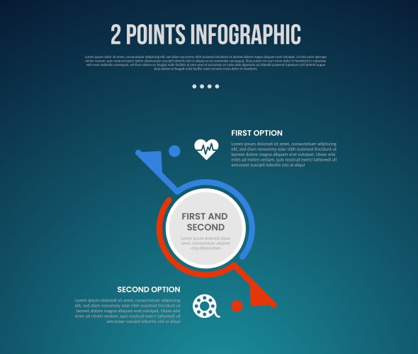 2 or two point template comparison versus things Vector Image