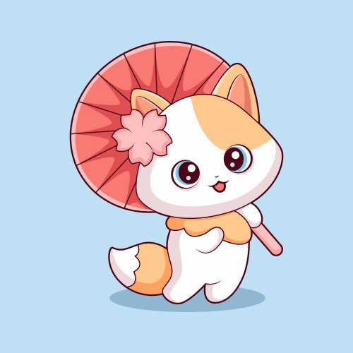 Cute cat character design Royalty Free Vector Image