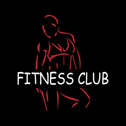 Fitness club logo graphics Royalty Free Vector Image