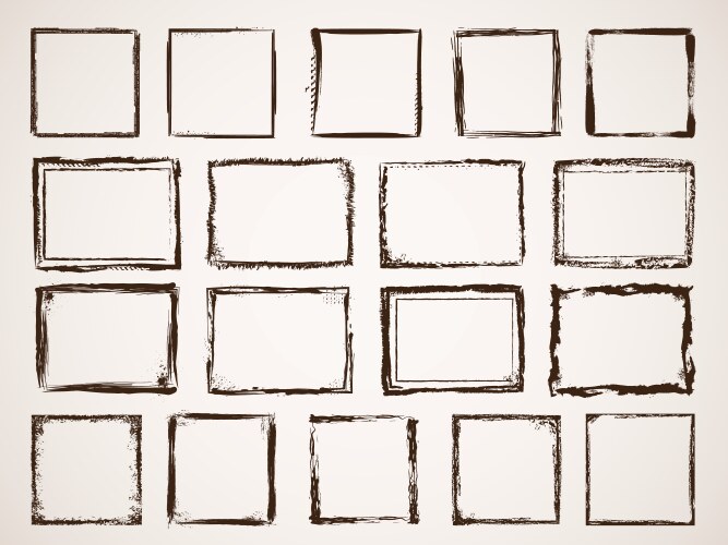 Decorative frames and borders rectangle set 7 Vector Image