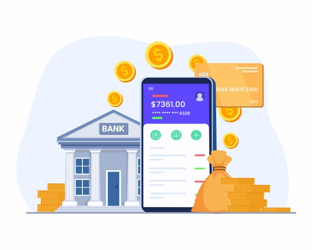 Online secure money transfer gateway net banking Vector Image