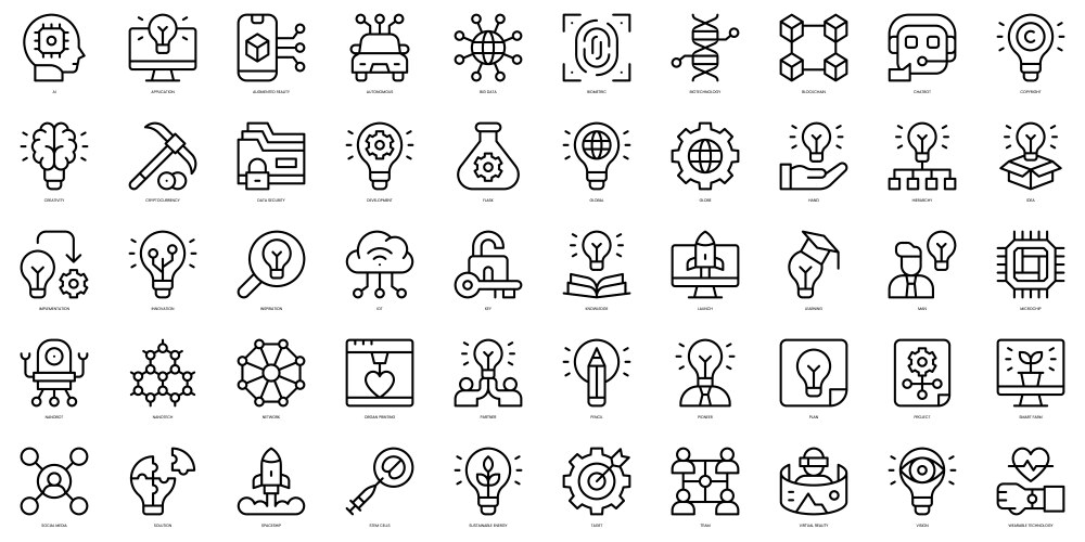 Disruptive innovation infographics linear icons Vector Image