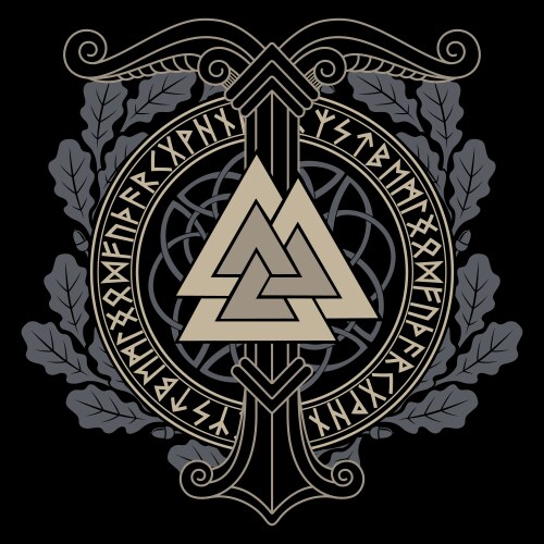 Viking scandinavian design ancient decorative Vector Image