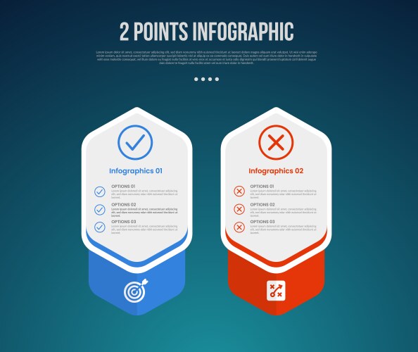 2 or two point template comparison versus things Vector Image