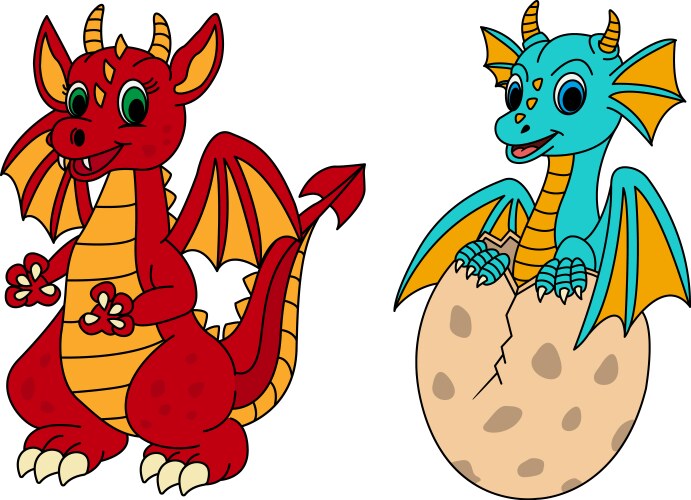 Dragons alphabet abc Royalty Free Vector Image