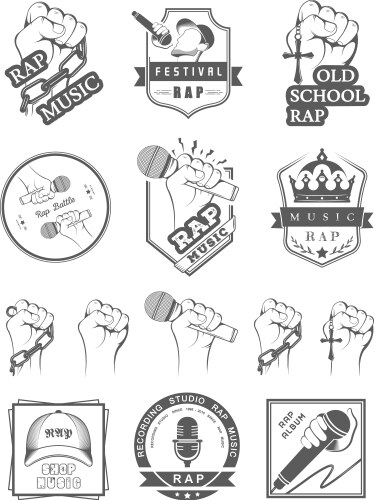 Rap music label Royalty Free Vector Image - VectorStock