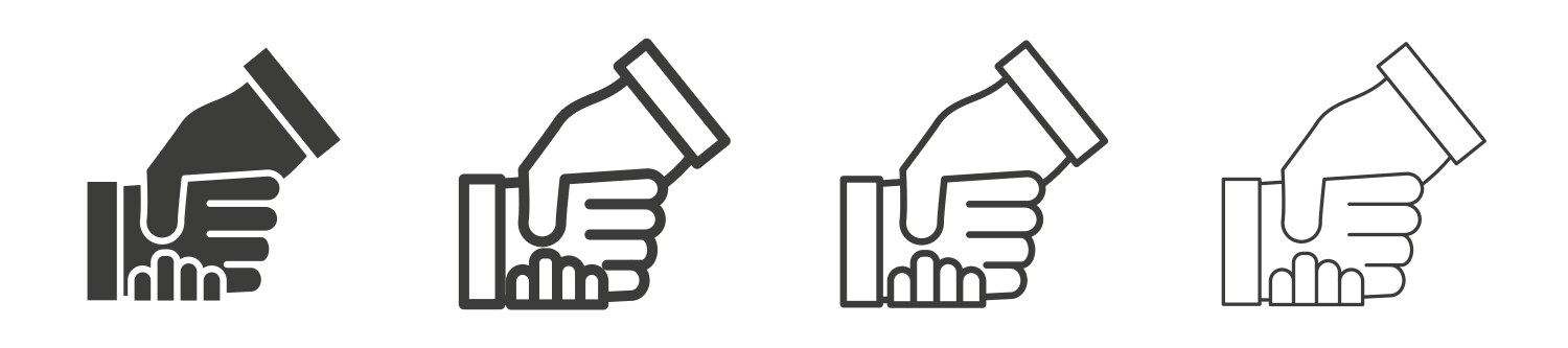 Shake hands icon set on white background Vector Image
