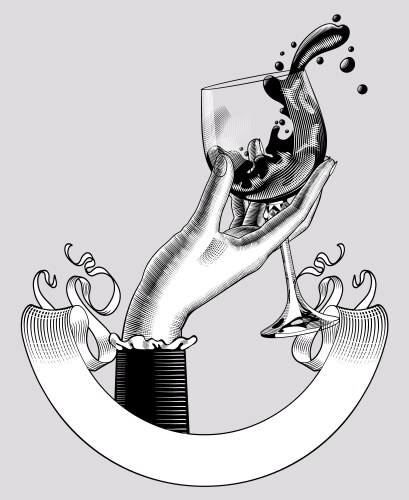 Womans hand with an old magnifying glass Vector Image