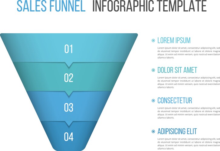 Funnel diagram template Royalty Free Vector Image