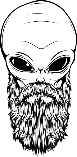 Outline alien head Royalty Free Vector Image - VectorStock