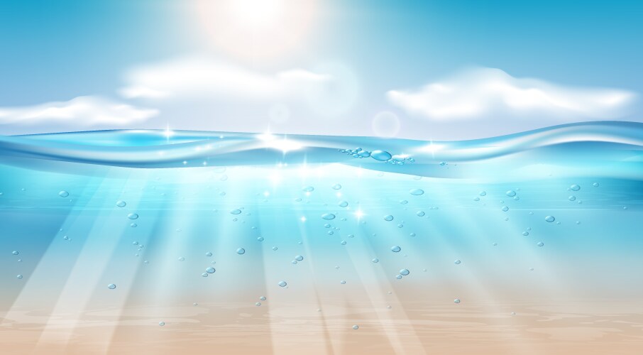 Four scenes of ocean waves Royalty Free Vector Image