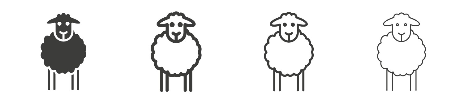 Sheep icon set animal face symbol Royalty Free Vector Image