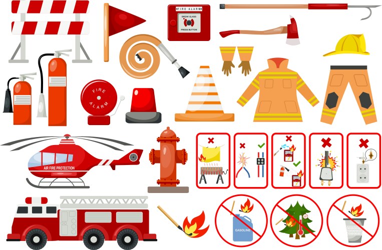 Fire engine firefighting emergency vehicle Vector Image