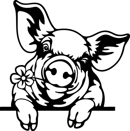 Peeking sheep - funny farm animal stencil Vector Image