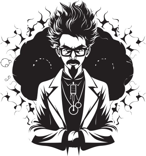 Molecular mastermind mad scientist emblematic Vector Image
