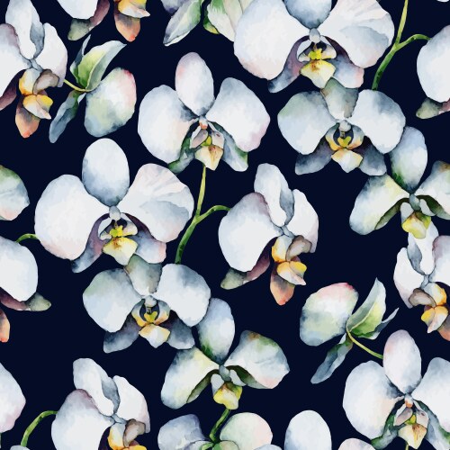 Floral orchid pattern Royalty Free Vector Image