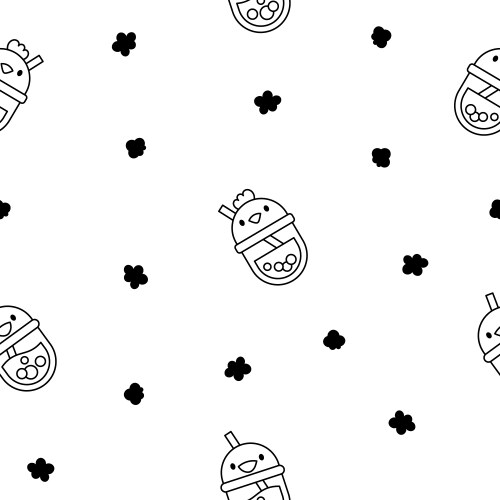 Matcha bubble tea coloring page Royalty Free Vector Image
