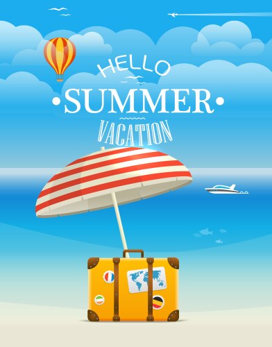 Summer vacation greeting card Royalty Free Vector Image
