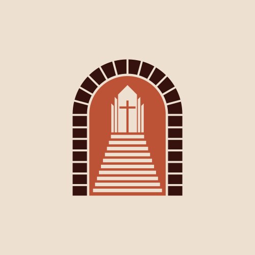 Christian church cartoon Royalty Free Vector Image