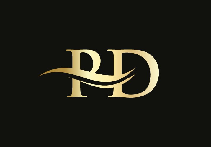 Luxury letter r logo template in gold color royal Vector Image