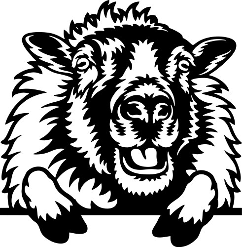 Peeking pig - funny farm animal stencil Royalty Free Vector