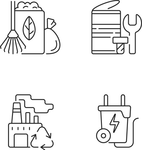 Set of environmental awareness icons linear style Vector Image