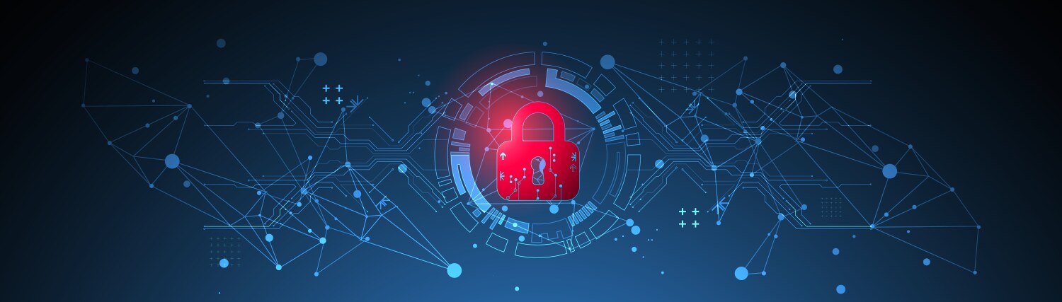 Horizontal banner cyber security information Vector Image Horizontal banner cyber security information Vector Image