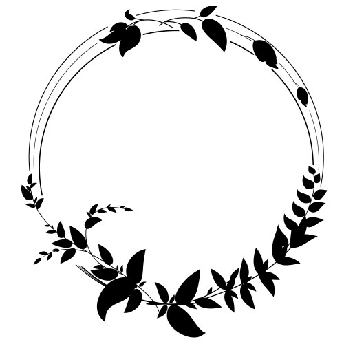 Leaf branch round place frame Royalty Free Vector Image