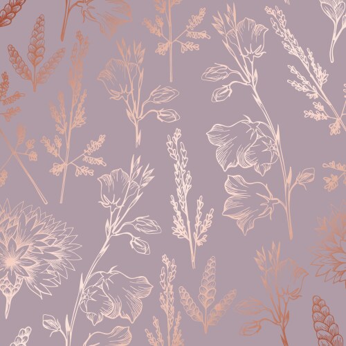 Rose Gold Floral Pattern Royalty Free Vector Image
