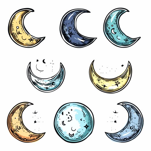Cute Moon Vector Images (over 51,000)
