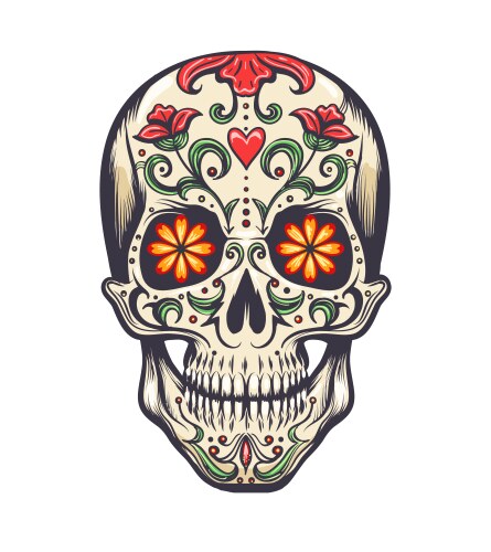 Dia de los Muertos Skull Art – Royalty-Free Vector | VectorStock