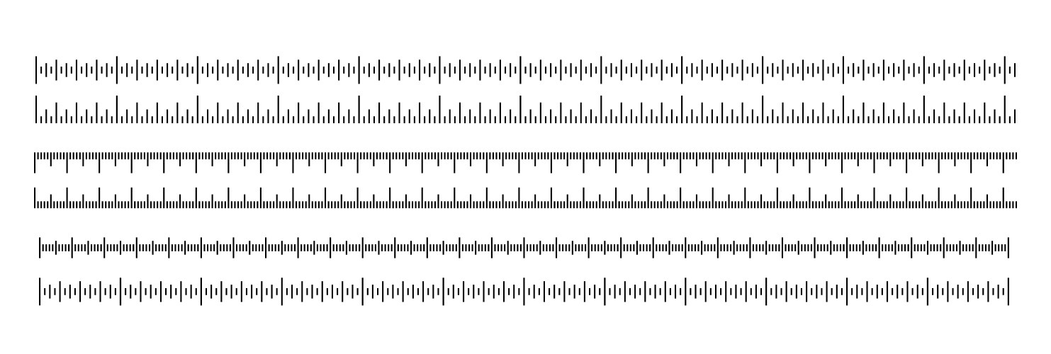 Image showing a set of three measuring rulers Vector Image