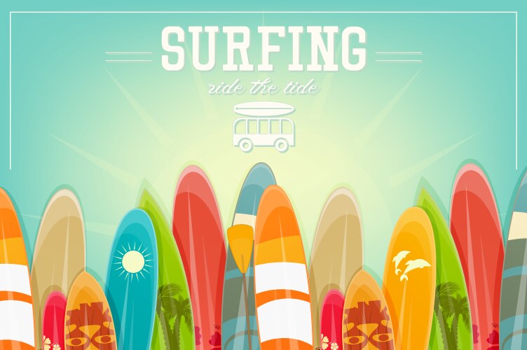 Surf neon icons Royalty Free Vector Image - VectorStock