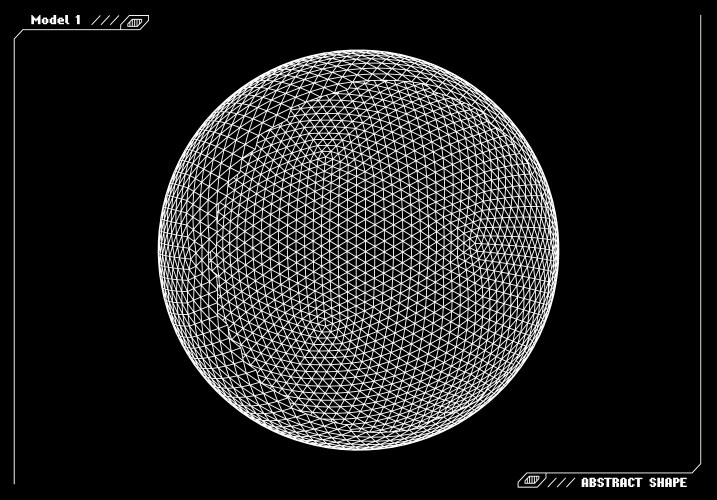 Abstract 3d wireframe shape or basic element Vector Image