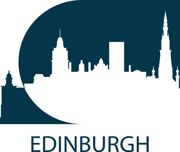 Edinburgh city skyline silhouette logo Royalty Free Vector