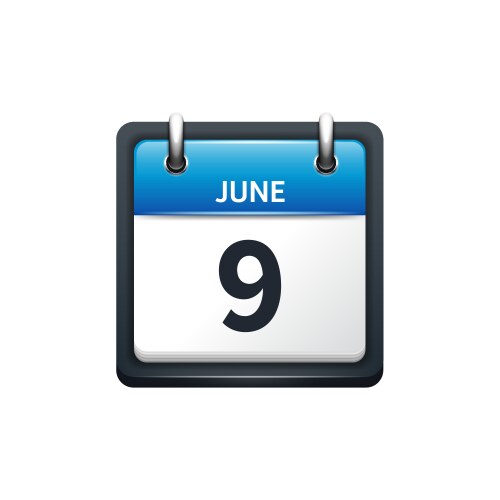 June 25 flat daily calendar icon date Royalty Free Vector