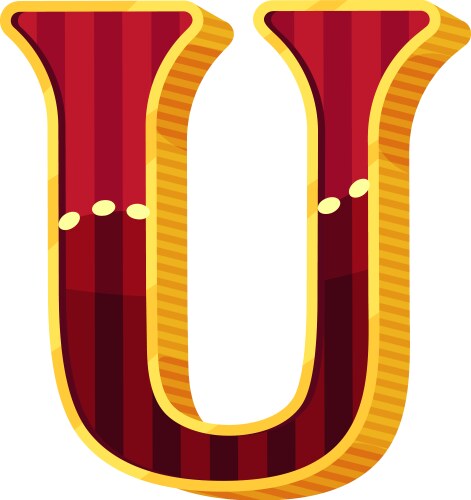 Letter e in circus style Royalty Free Vector Image