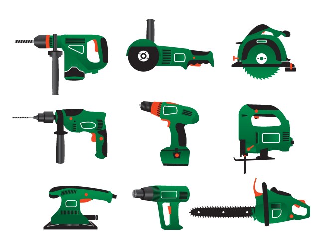 Power tools electric construction equipment Vector Image