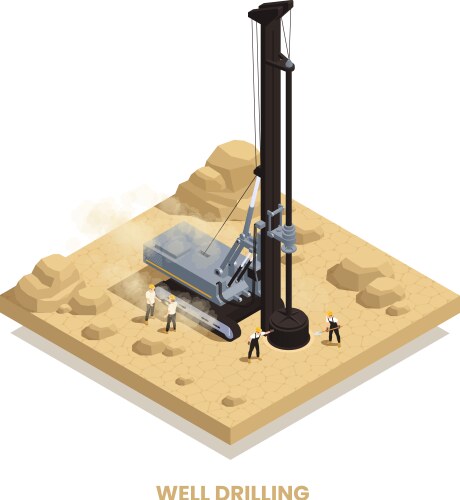 Oil extraction conventional drilling earth layers Vector Image