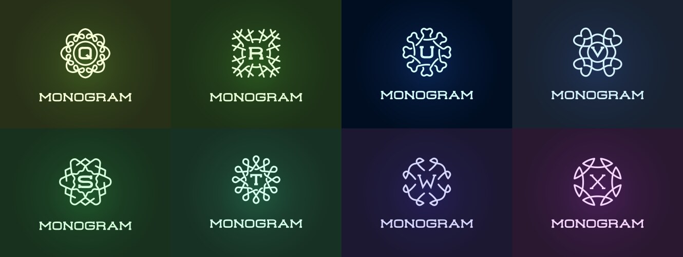 Big set of compact monogram design template Vector Image