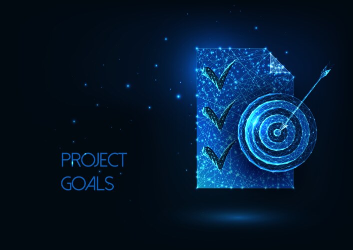 Futuristic success goal concept with glowing low Vector Image