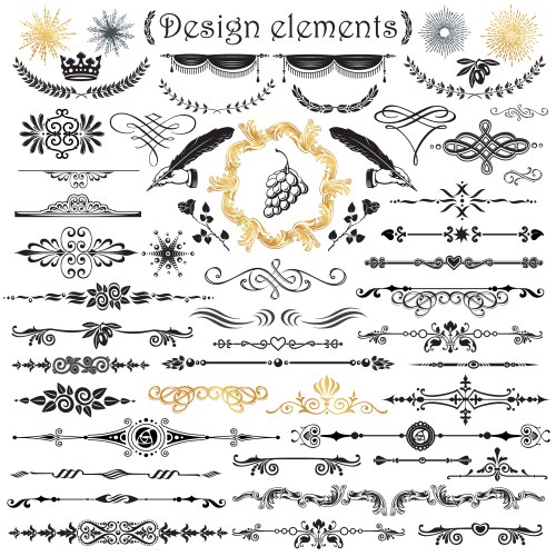 Calligraphic design elements Royalty Free Vector Image