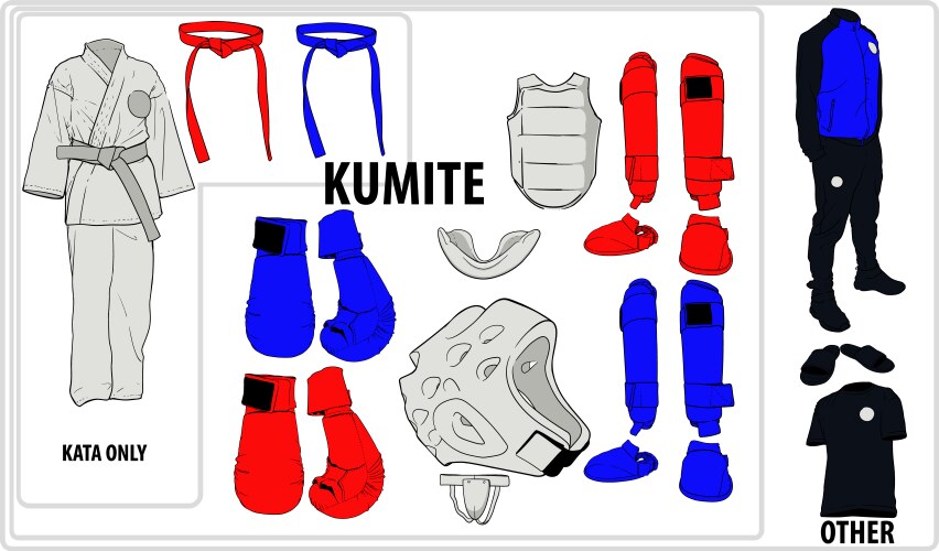 Karate several positions Royalty Free Vector Image