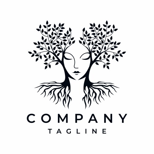 Trees logo designs oak olives Royalty Free Vector Image