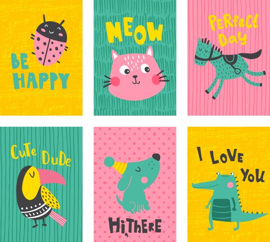 Cute cards Royalty Free Vector Image - VectorStock