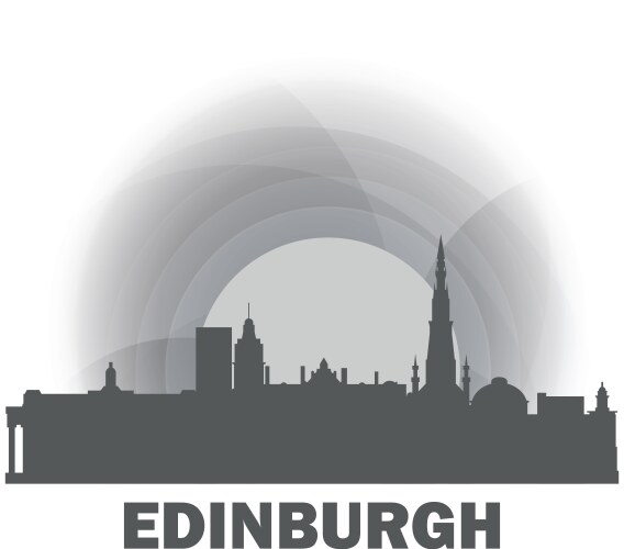Edinburgh city skyline silhouette logo Royalty Free Vector