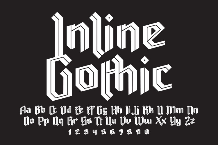 Vintage gothic typeface Royalty Free Vector Image